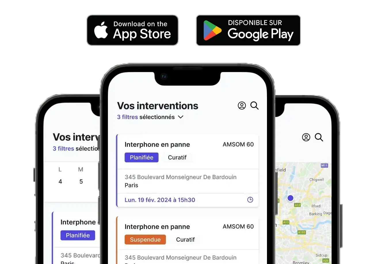 Application mobile technicien de gestion d'intervention